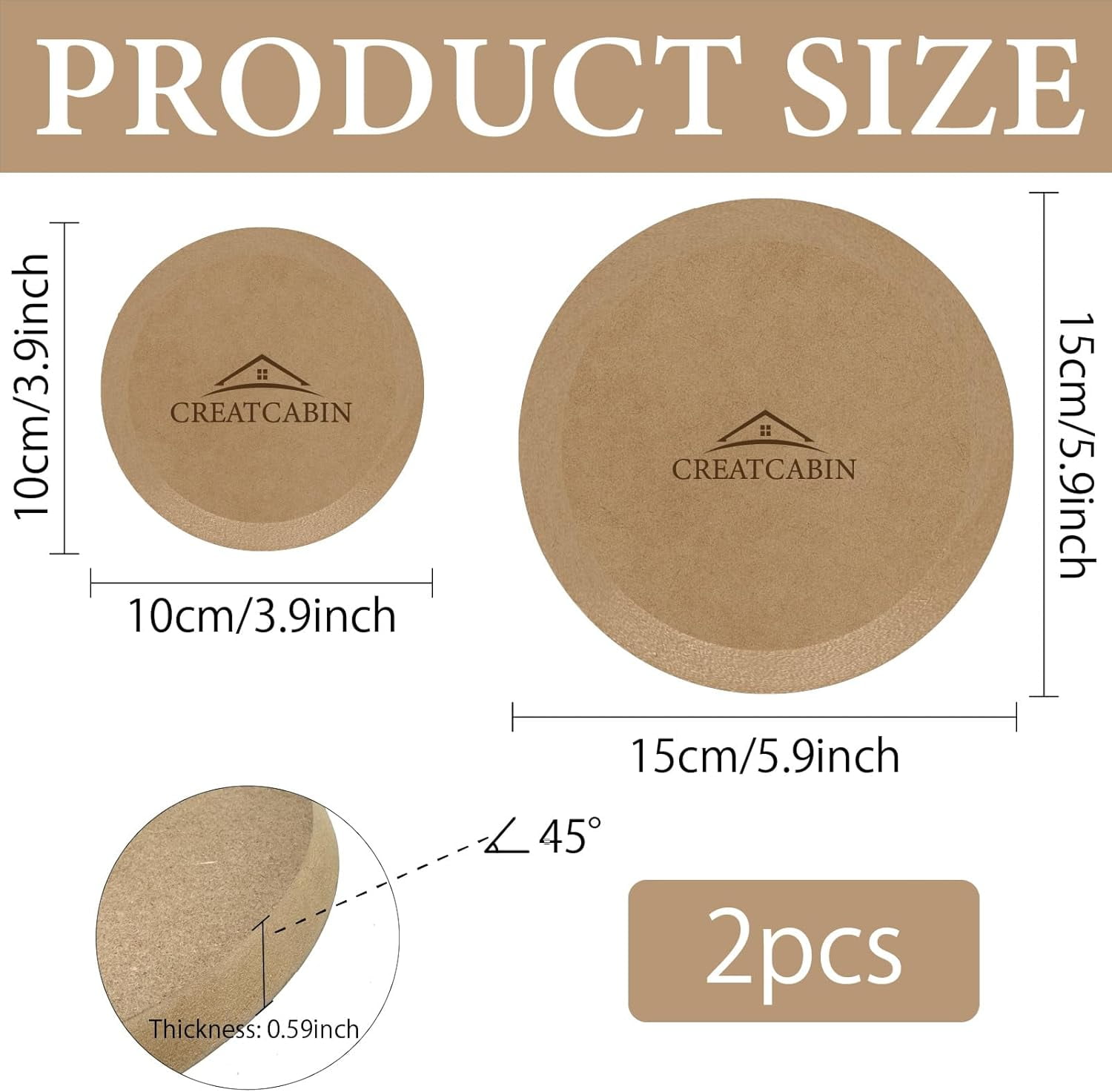 2 Pcs Round Pottery Forms Ceramics Plate Forming Molds 2 Size Wooden ...