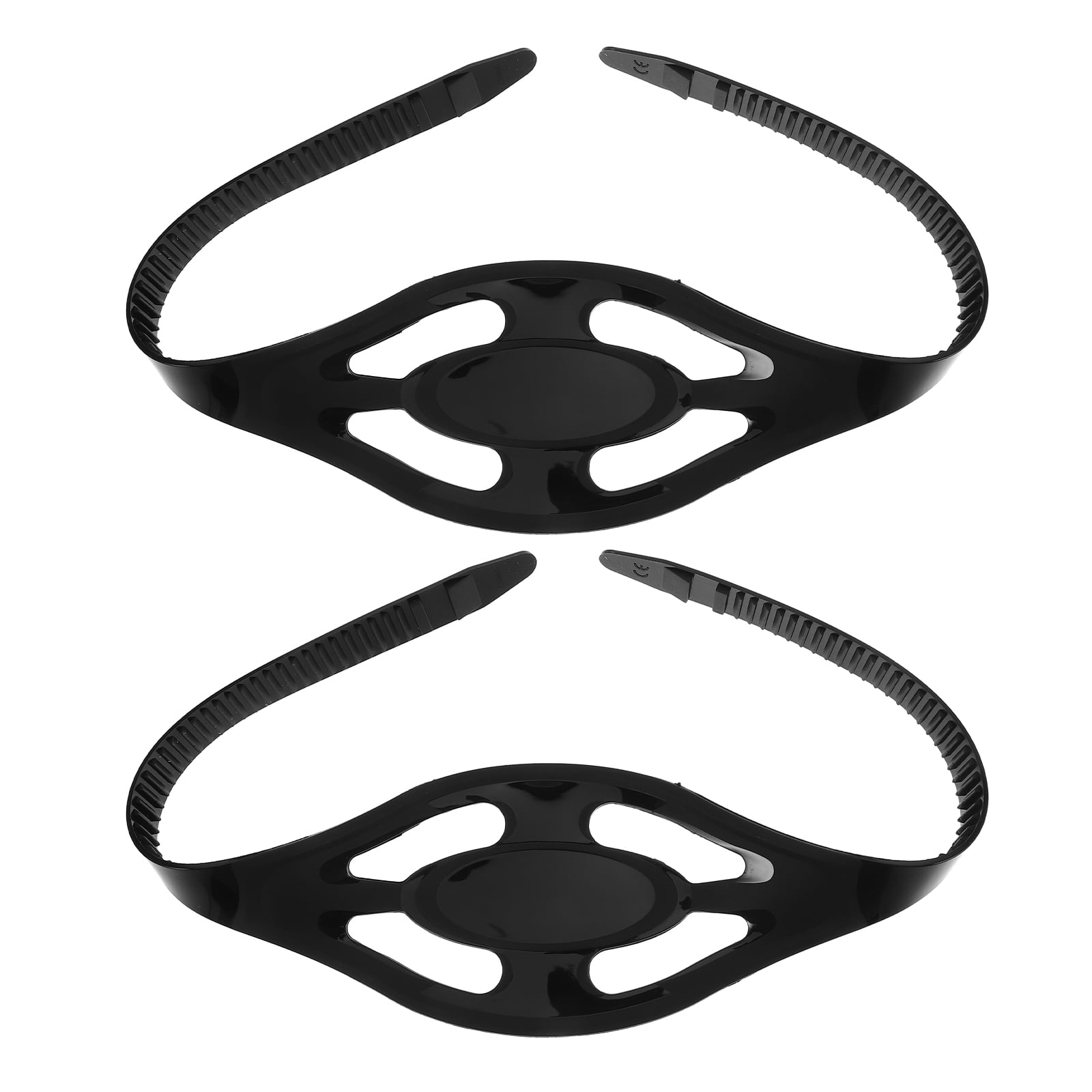 2 Pcs Round Stickers Diving Goggle Strap Woman 58.00X8.00X0.15CM Black ...