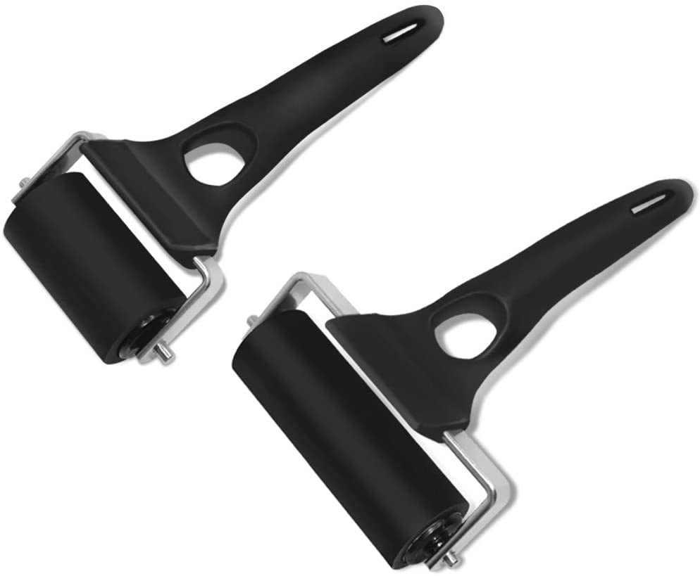 2 Pcs Rubber Roller Brayer, Heavy Duty Glue Roller Oil Painting Tools ...