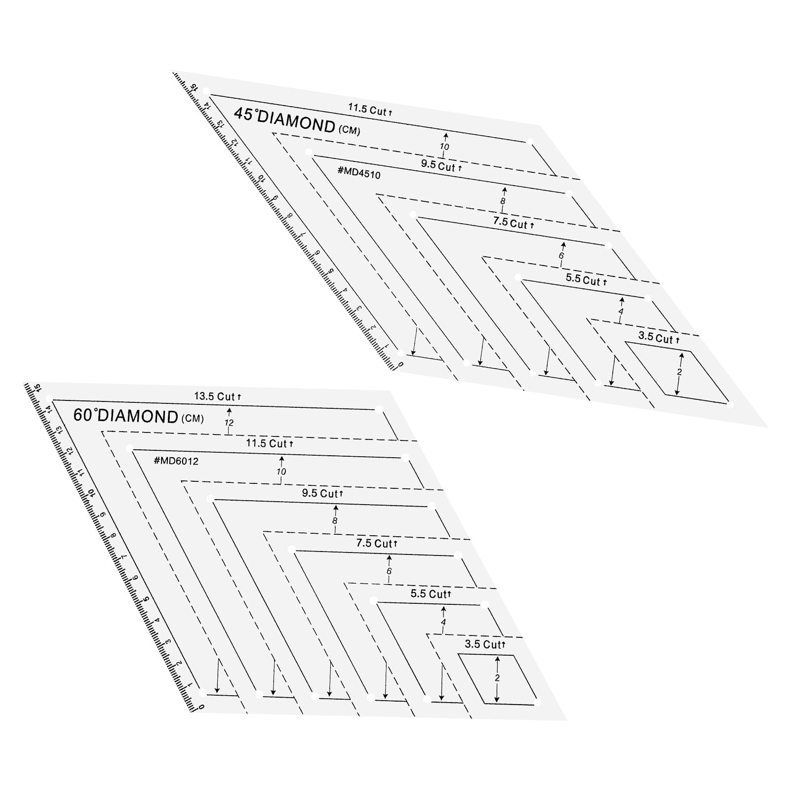 2 Pcs Ruler Quilt As You Go Template Quilting Rulers Sewing Transparent ...
