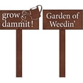 2 Pcs Rustic Grow Dammit Garden Sign and Garden of Weedin' Sign Stake ...