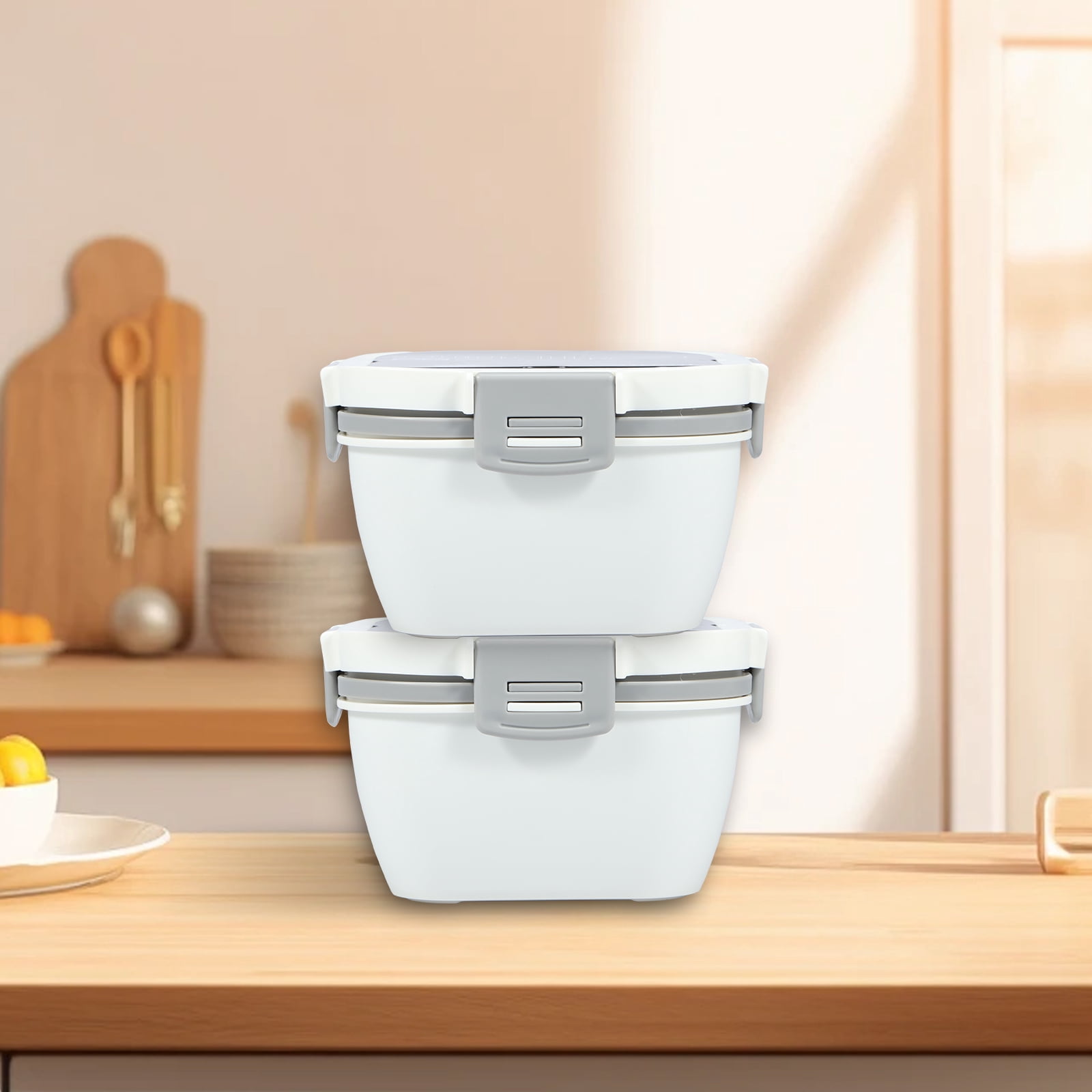 2 Pcs Salad Container 50oz Salad Bowls with 4 Compartments Trays ...