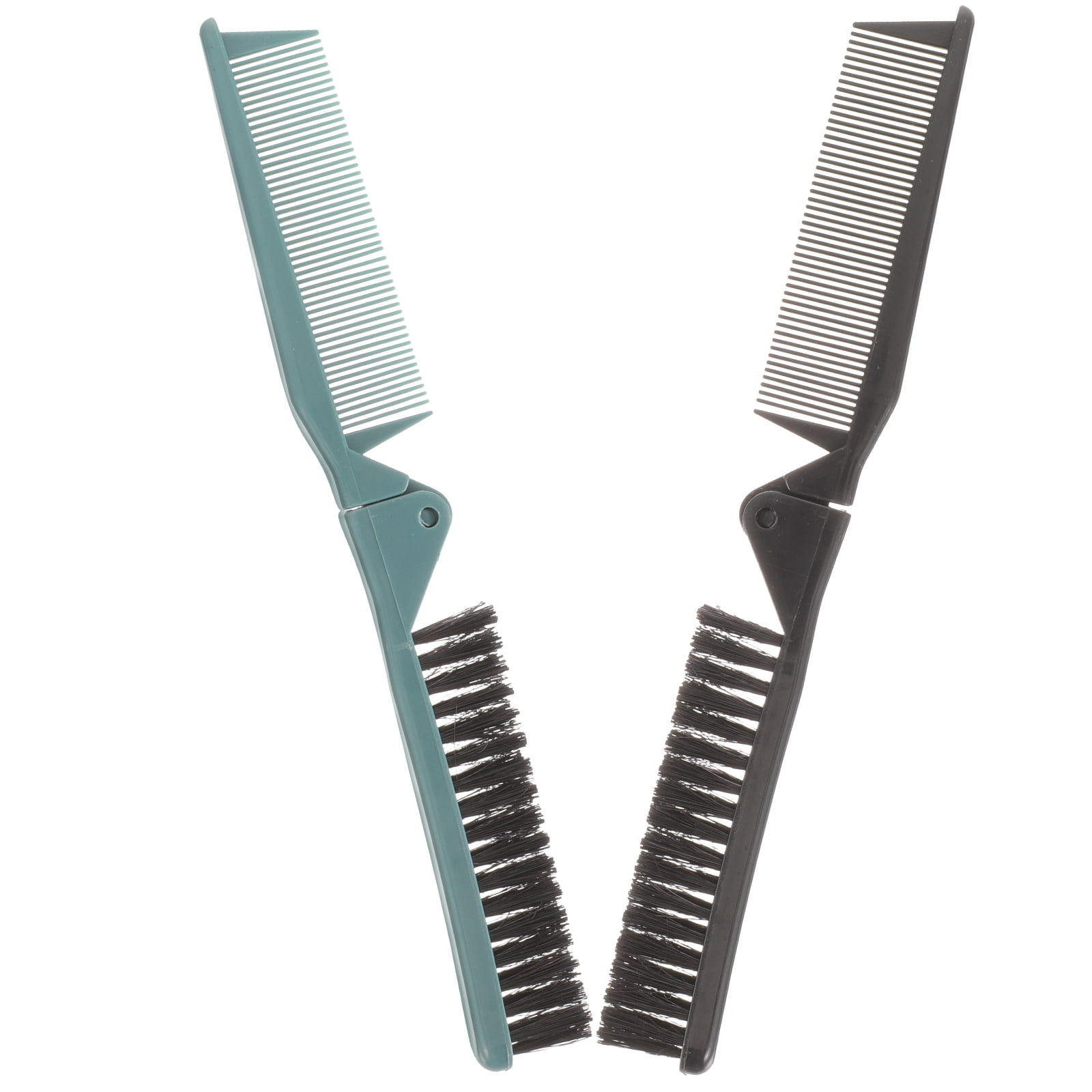 2 Pcs Salon Folding Comb Foldable Brush with Mirror Travel Curly Child ...