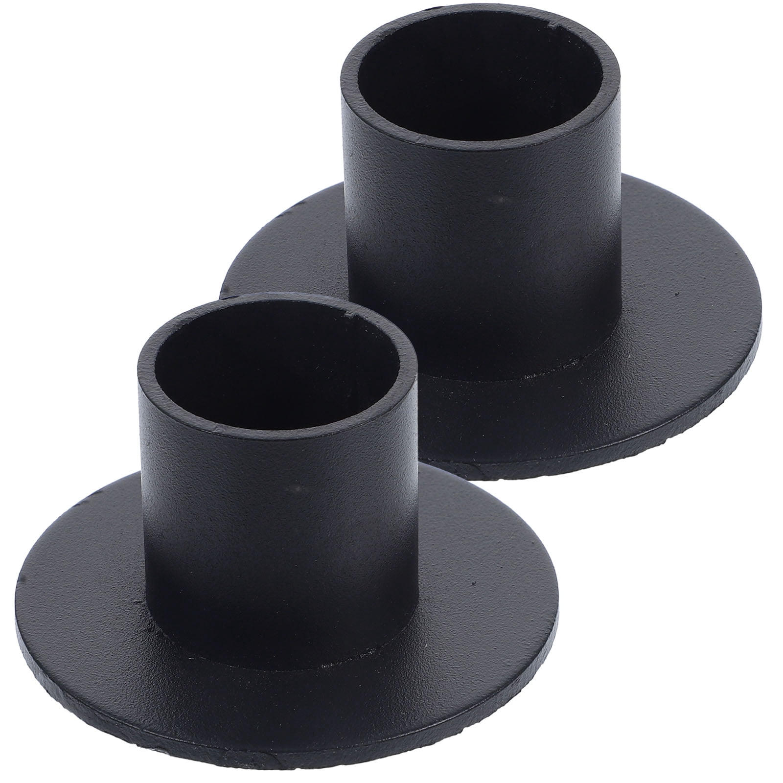 2 Pcs Sand Black Candlestick Metal Stand Vintage Taper Holders Sticks ...