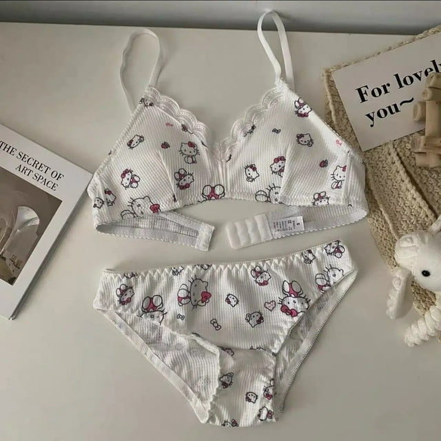 2 Pcs Sanrio Hello Kitty Melody Cute Cartoon Lace Edge Lingerie for ...