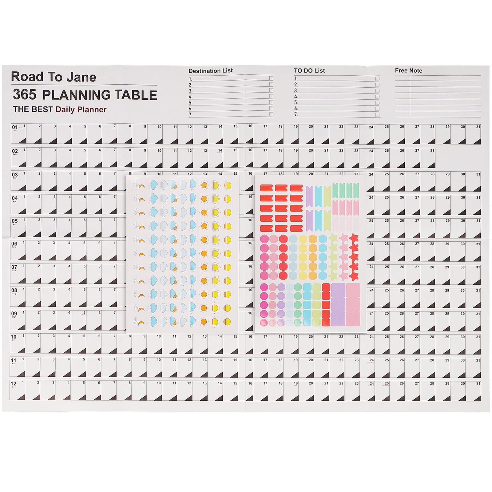 2 Pcs Schedules Planner Calendar Paper for Home Decor Office Cartoon ...