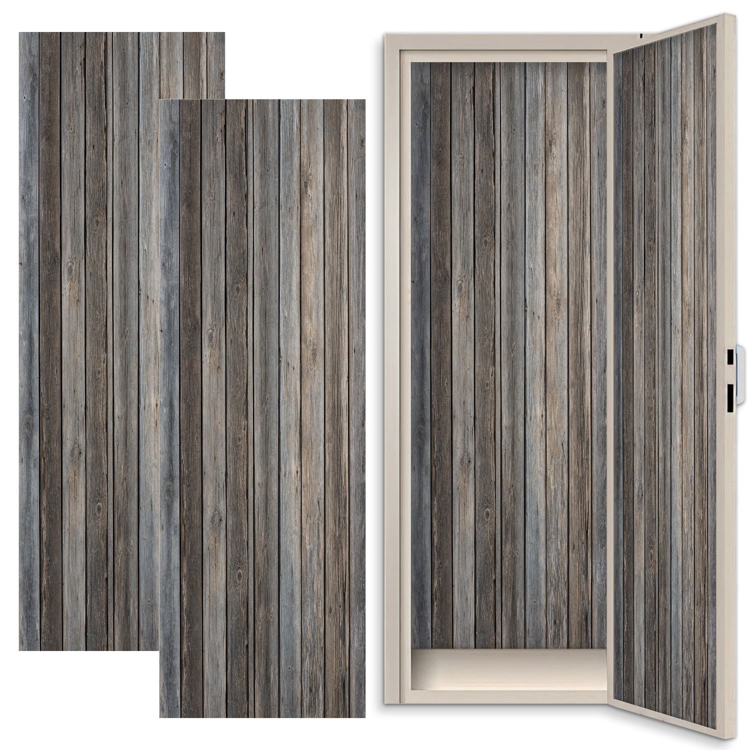 2 Pcs School Locker Magnetic Wallpaper 12" x 36" Grey barn wooden wall ...
