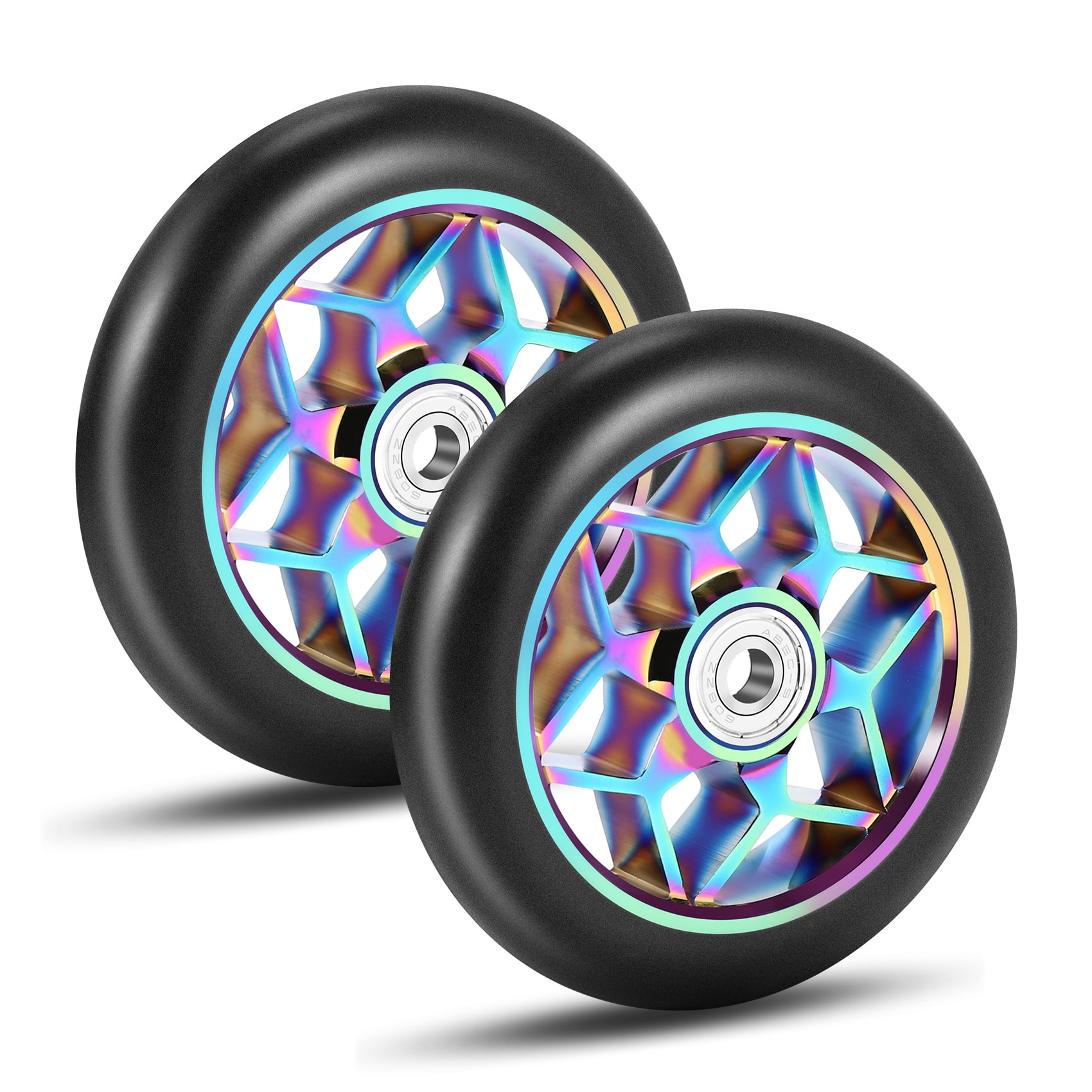 2 Pcs Scooter Accessories 110mm Scooter Wheels Colorful Pu Wheels Thick ...