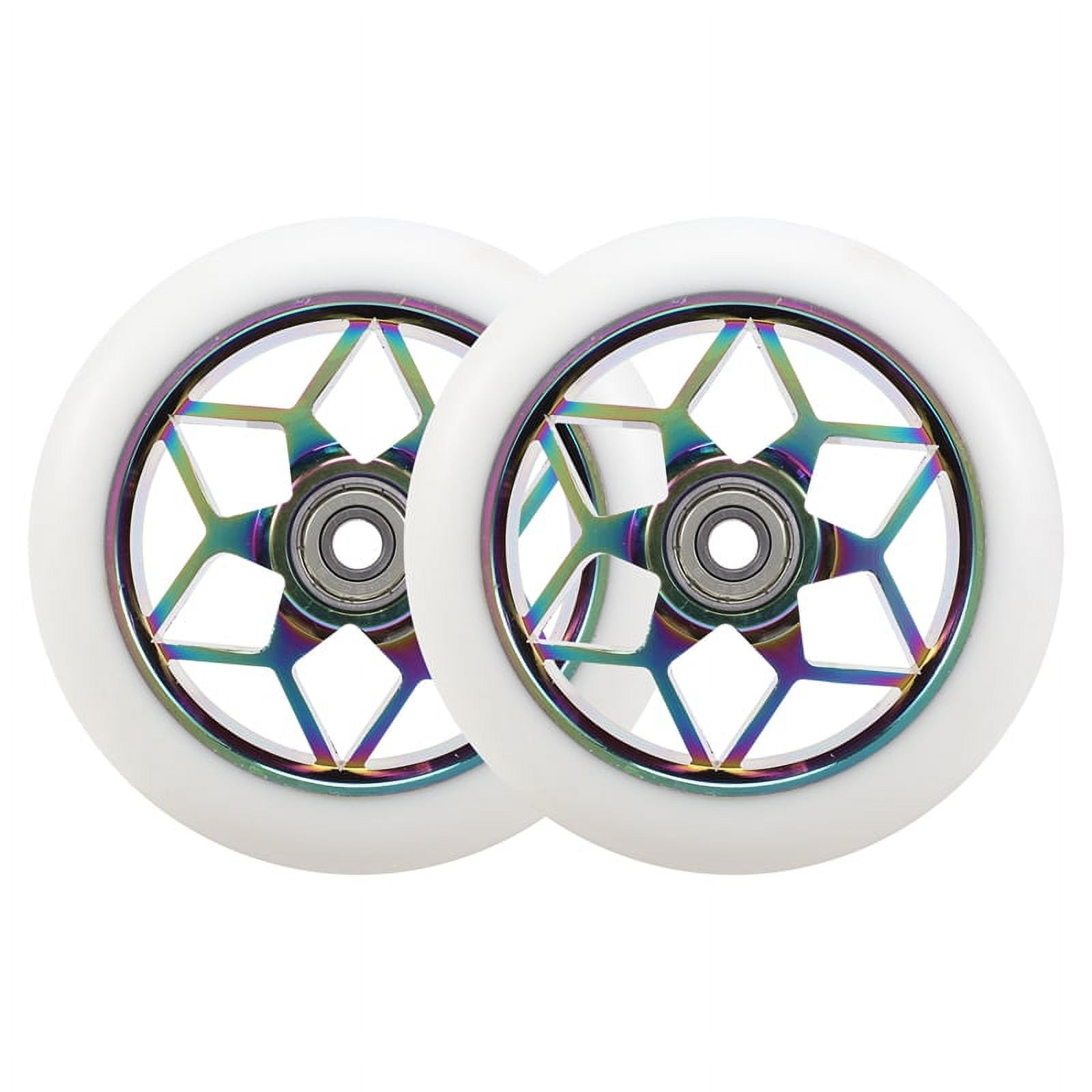 2 Pcs Scooter Accessories 110mm Scooter Wheels Colorful Pu Wheels Thick ...