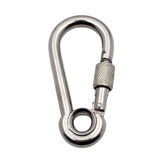 2 Pcs Screw Locking Carabiner Heavy Duty Carabiner Clips Stainless ...