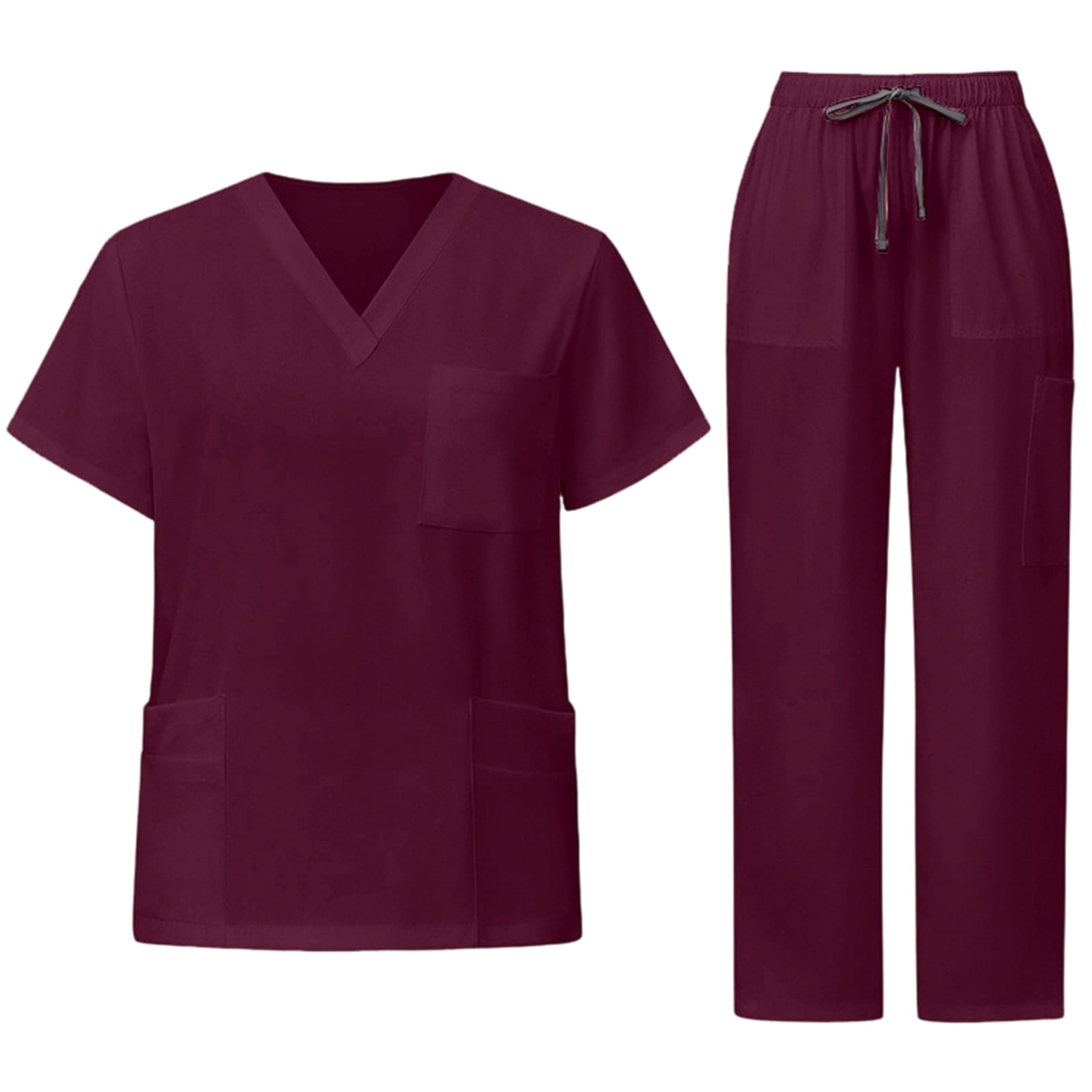 2 Pcs Scrubs for Women Set Plus Size Stretchy Medical Uniformes Scrubs ...