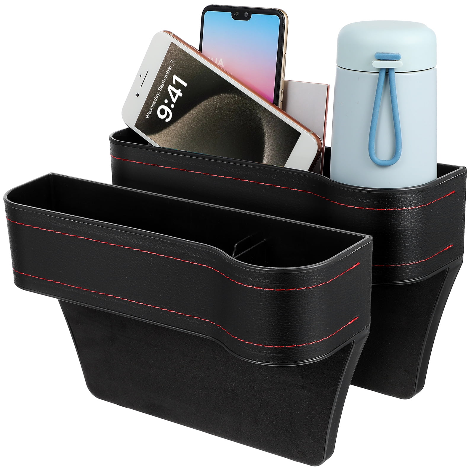 2 Pcs Seat Gap Filler Car Organizer Between Seats Storage Box Console ...