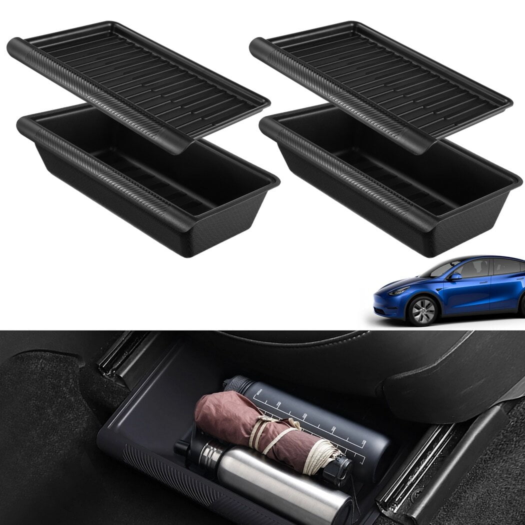 2 Pcs Under Seat Organizers, Underseat Storage Boxes with Lids for ...