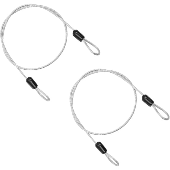 2 Pcs Security Steel Cable, 3mm*1m Double Loop Flexible Securities ...