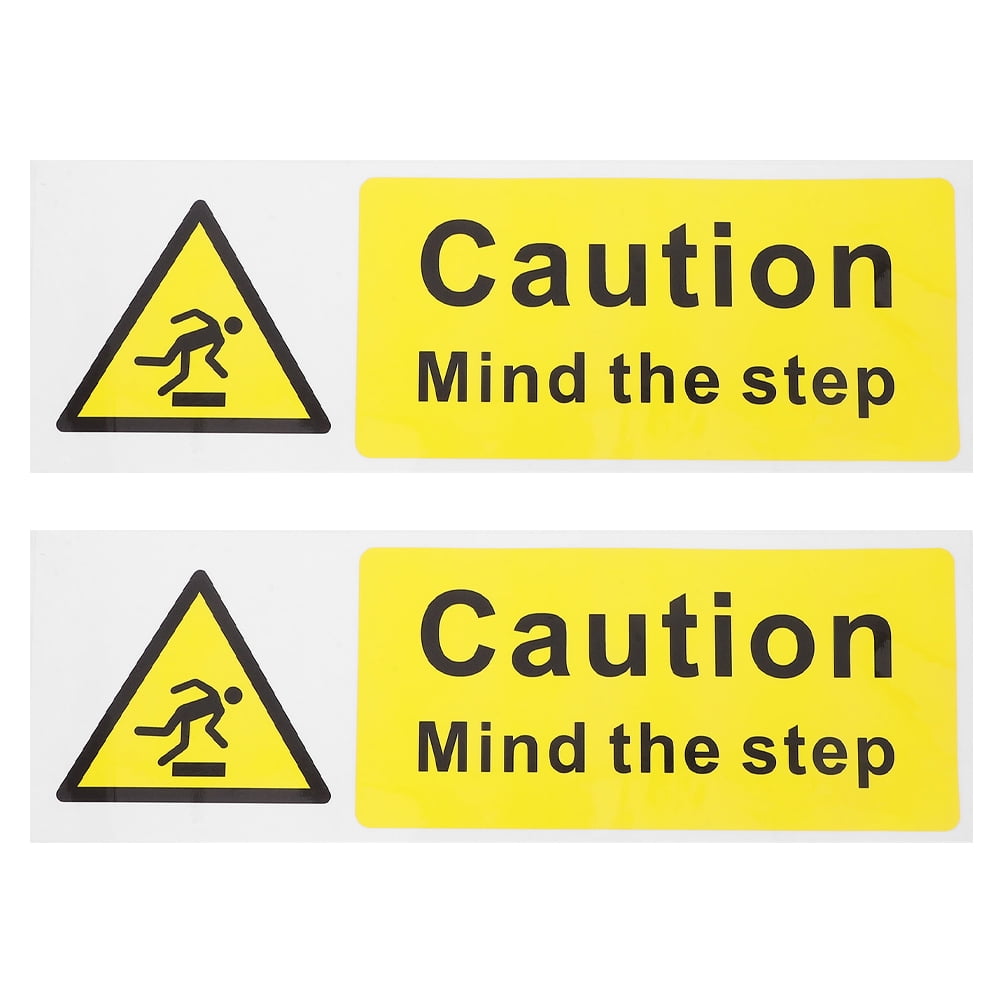 2 Pcs Self Adhesive Floor Safety Sign For Indoor Stairs Caution Watch ...