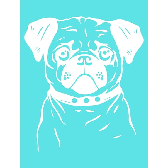 2 Pcs Self-Adhesive Silk Screen Printing Stencil Pug Pattern Silk ...