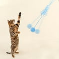 2 Pcs Self Playing Cat Toy with Teaser Stick Interactive Hanging Ball ...