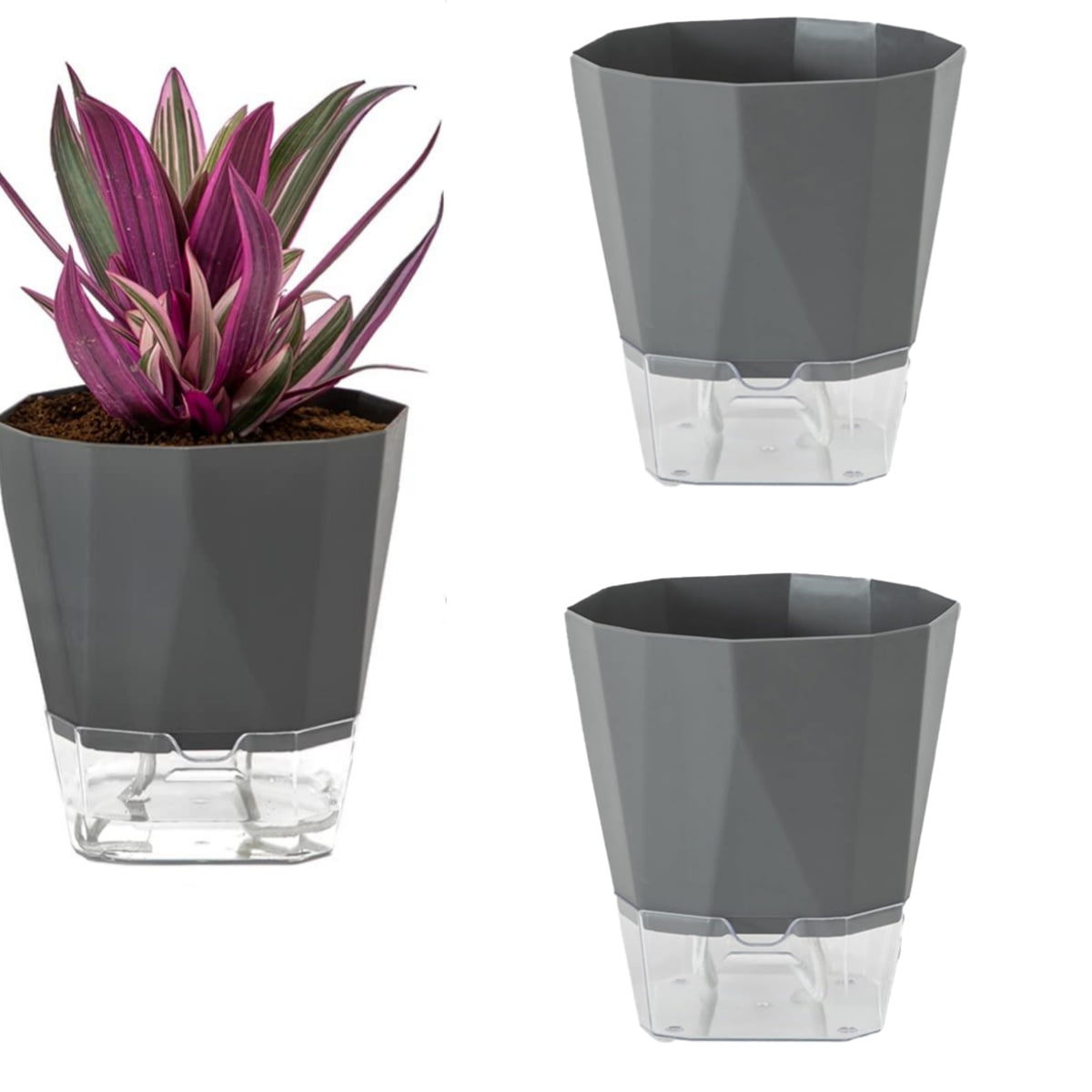 2 Pcs Self Watering Planters, MODANU 6.7" Self Watering Pots for Indoor ...
