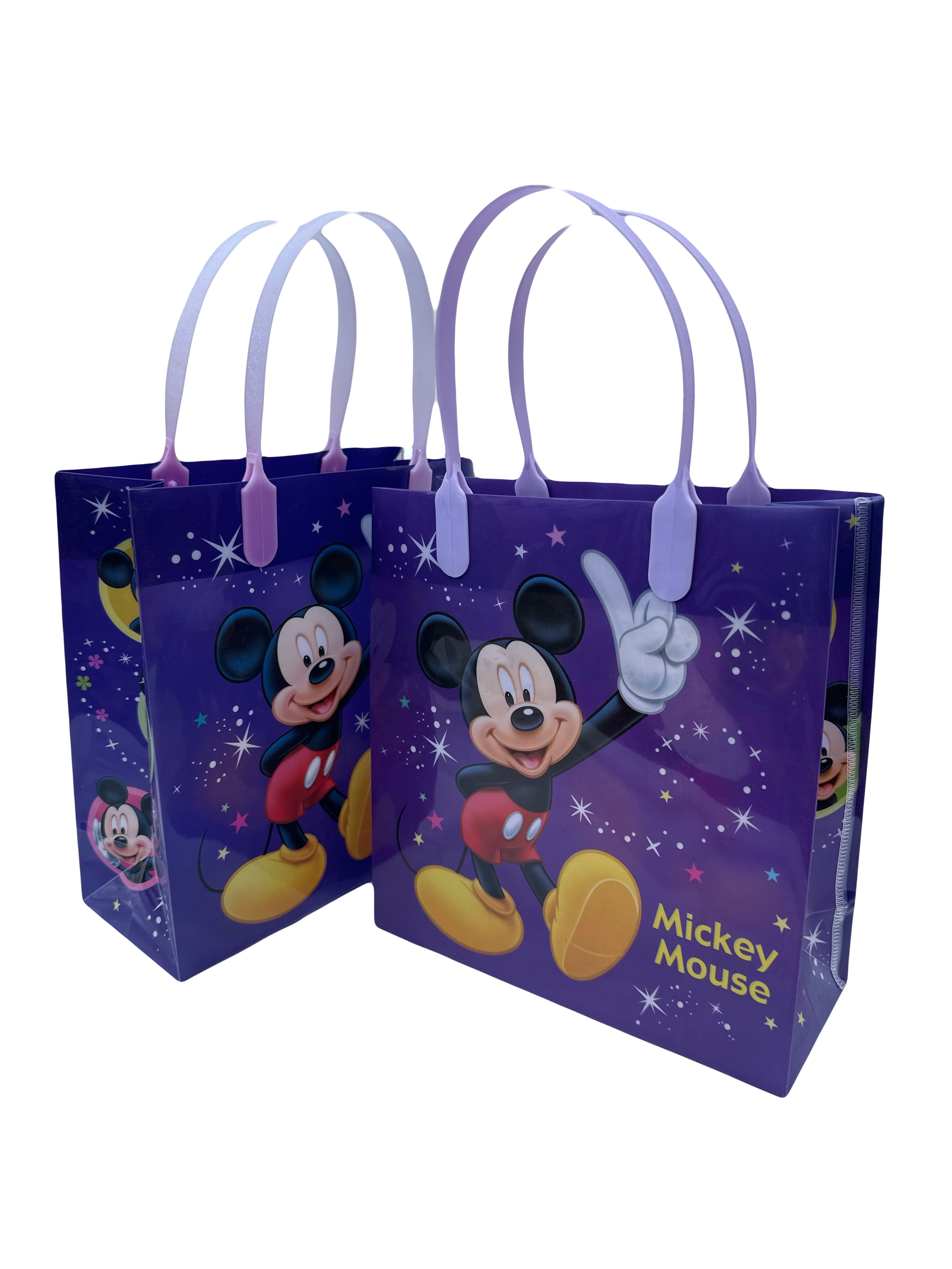 2 Pcs Semi-clear Mickey Gift Bag - Purple Mickey Mouse Reusable PVC Bag ...