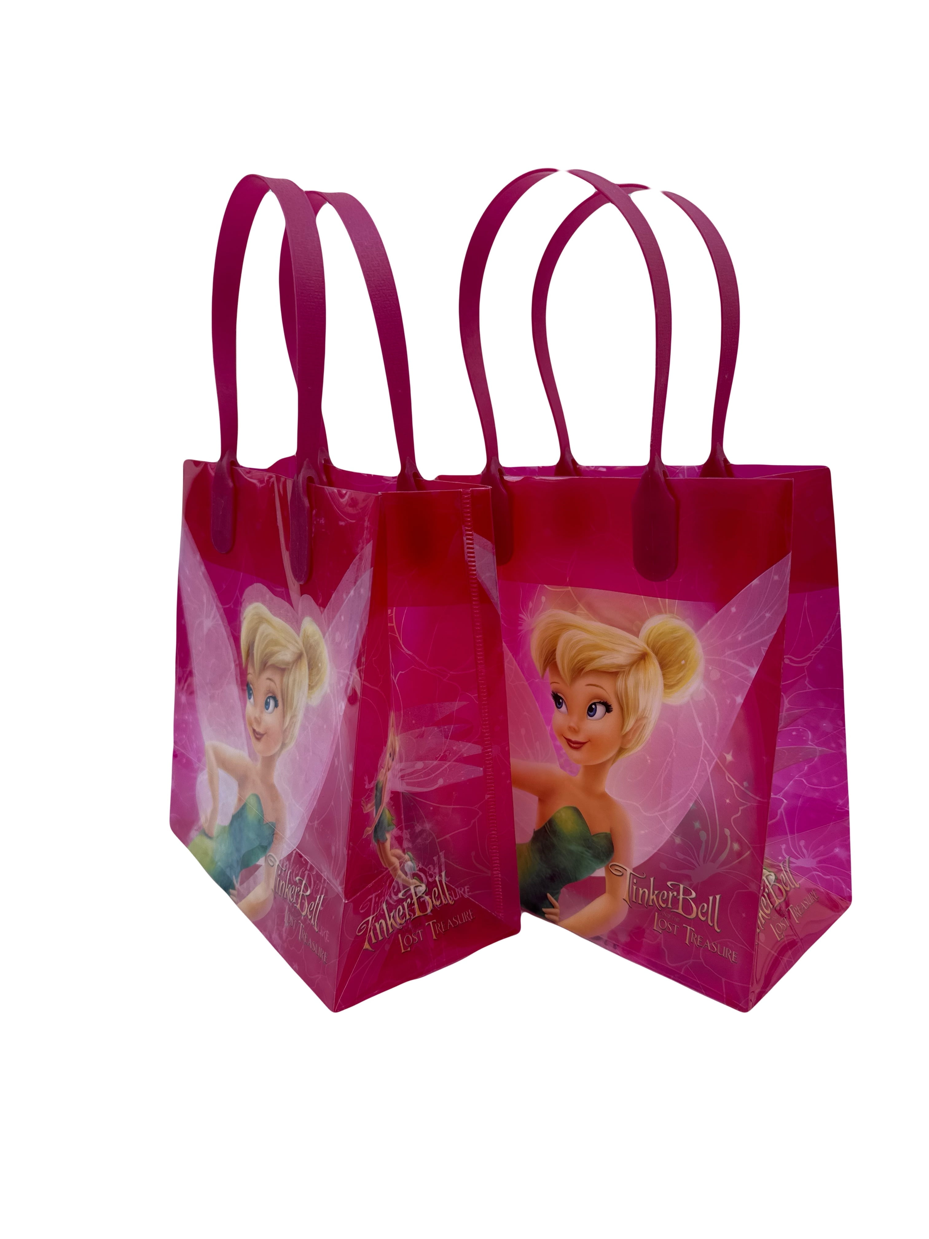 2 Pcs Semi-clear Tinkerbell Gift Bag - Pink Fairy Tinker Bell Reusable ...