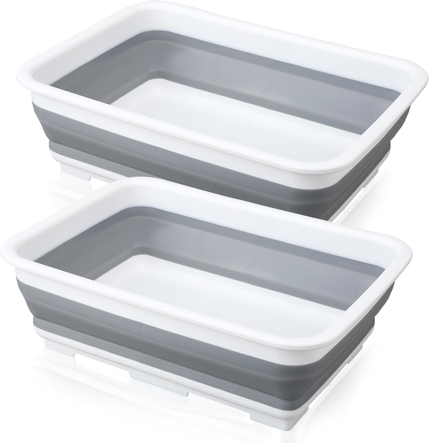 2 Pcs Sensory Bin Without Table,Collapsible Storage Bin,Foldable Dish ...
