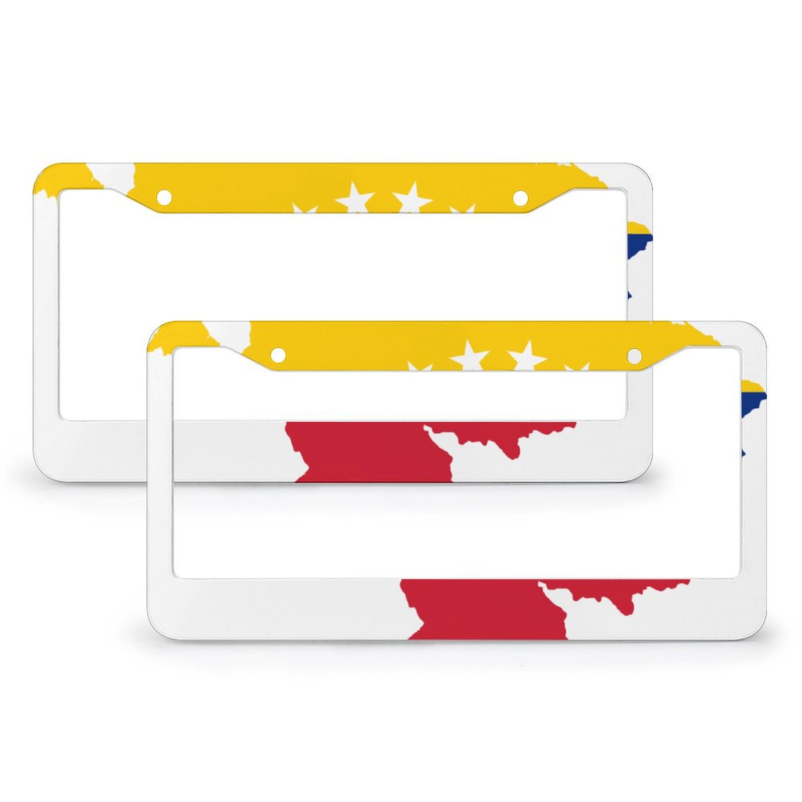 2 Pcs Set Borders Patriotic American Flag License Plate Frames Memorial ...