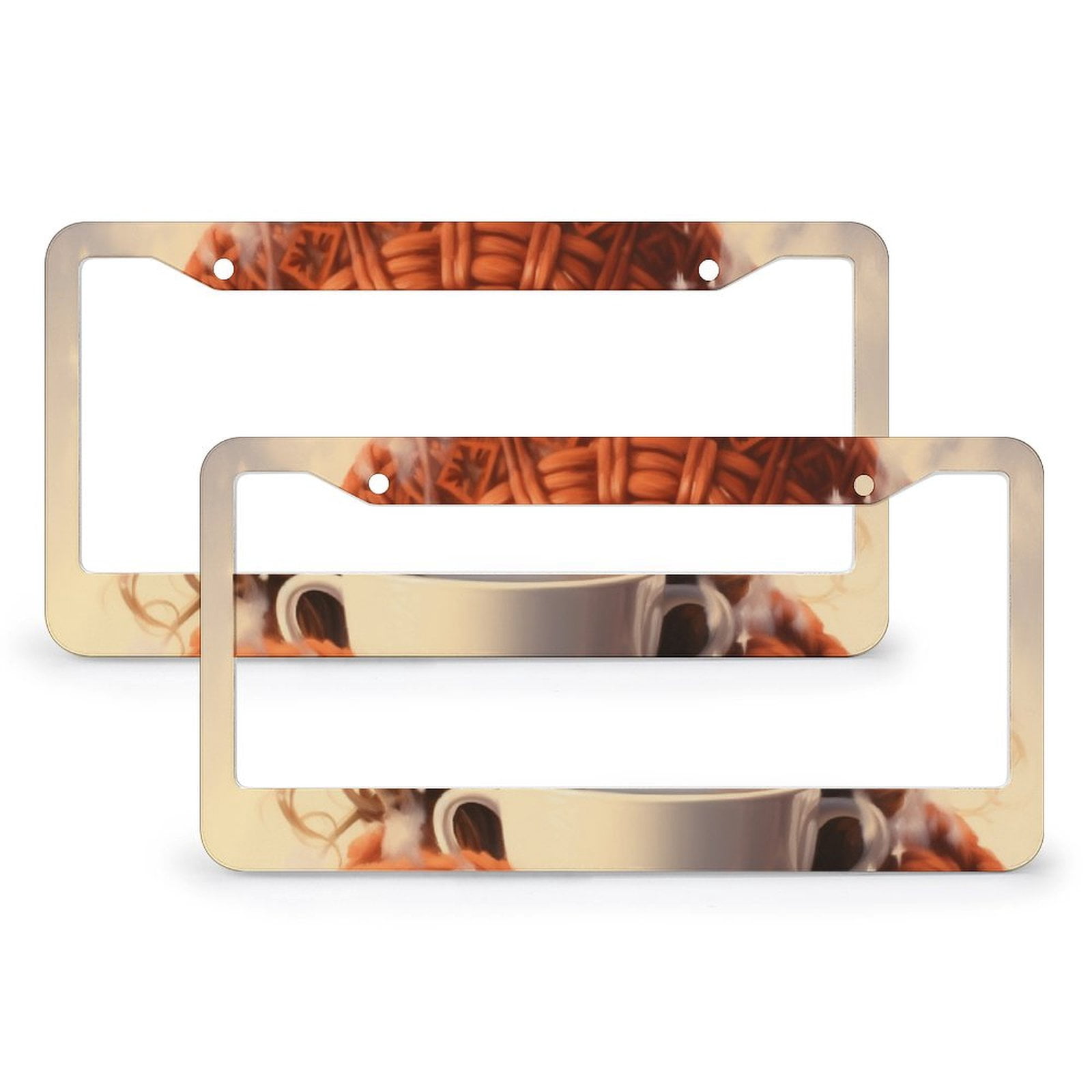 2 Pcs Set Christmas Hot Coffee License Plate Frames Coffee Lover Funny ...