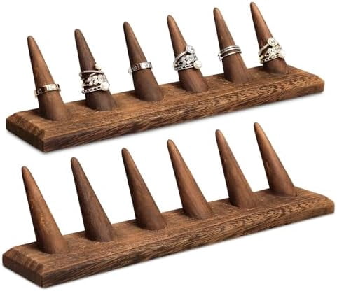 2 Pcs Set Finger Ring Stand Jewelry Display Holder Showcase Display ...