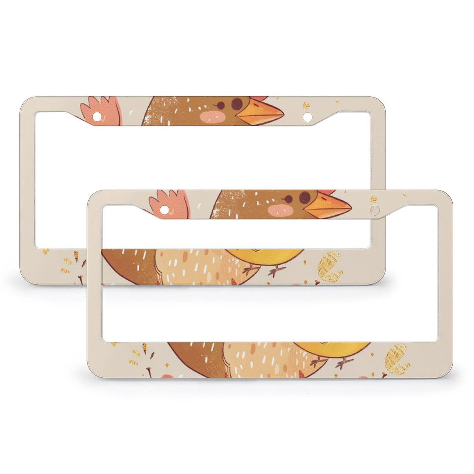2 Pcs Set Happy Mother's Day Cute Fun Chicken And Chick License Plate ...
