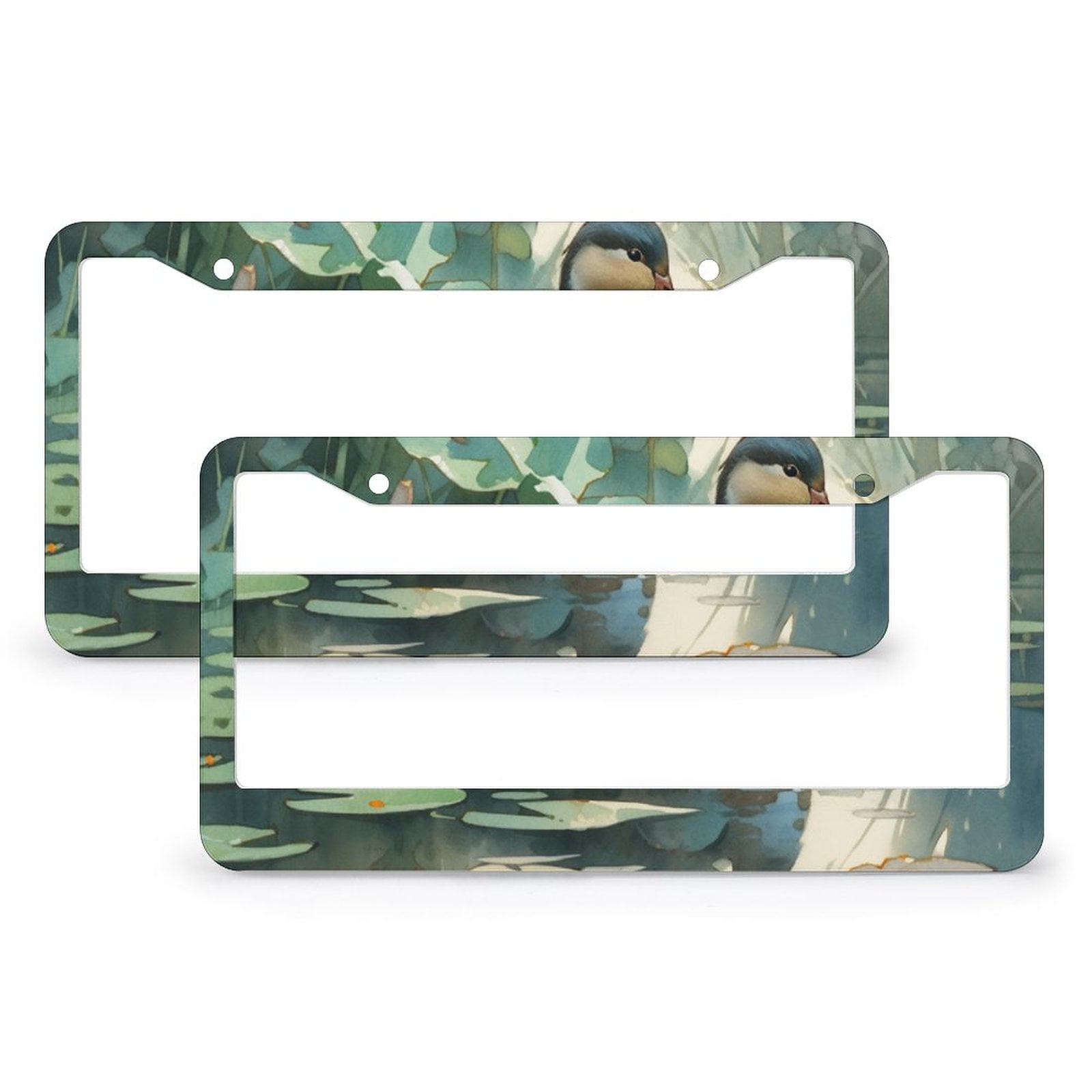 2 Pcs Set Mallard Fly Water License Plate Frames Mallard Water Hauser ...