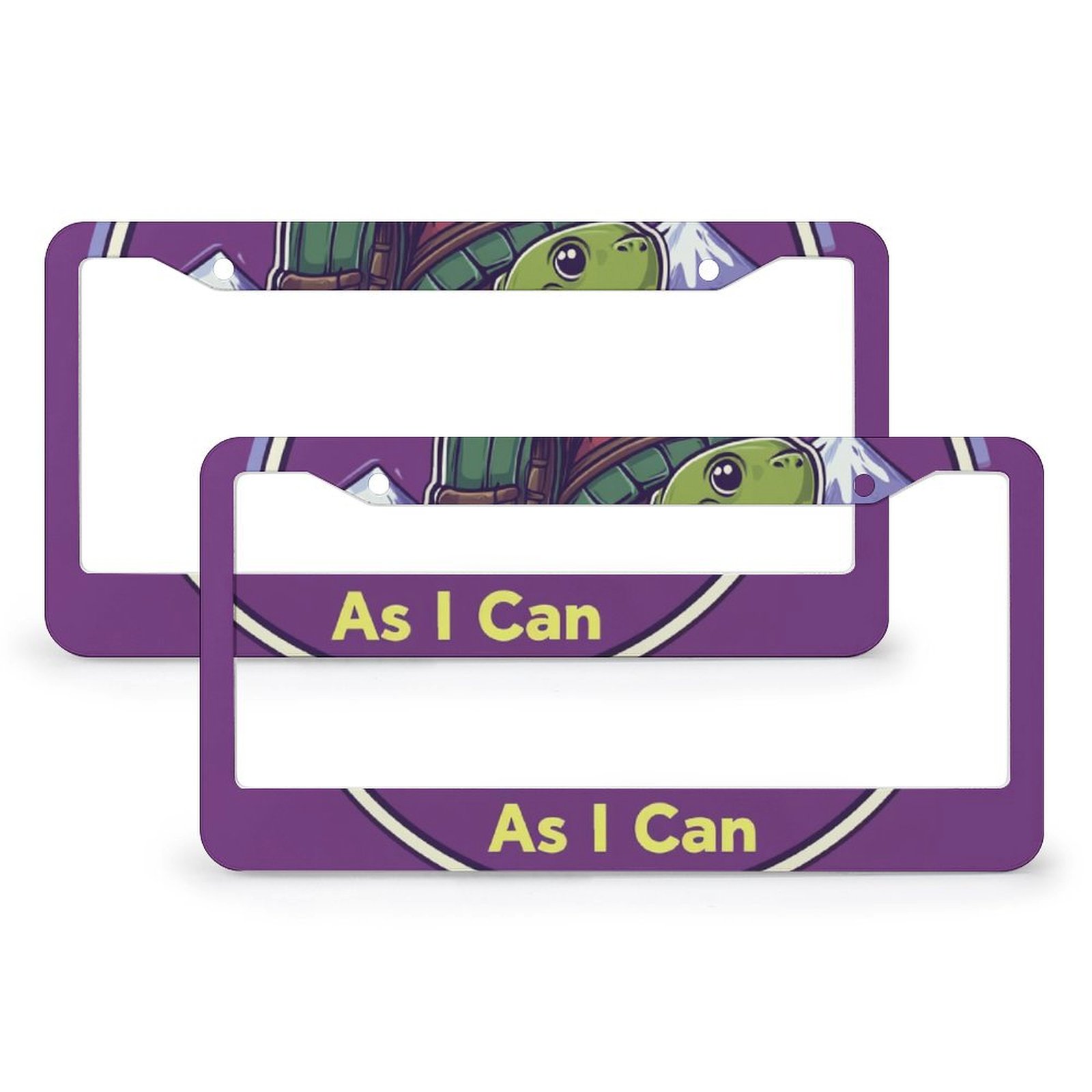 2 Pcs Set Movin As Fast As I Can License Plate Frames Sea Turtle Ocean ...