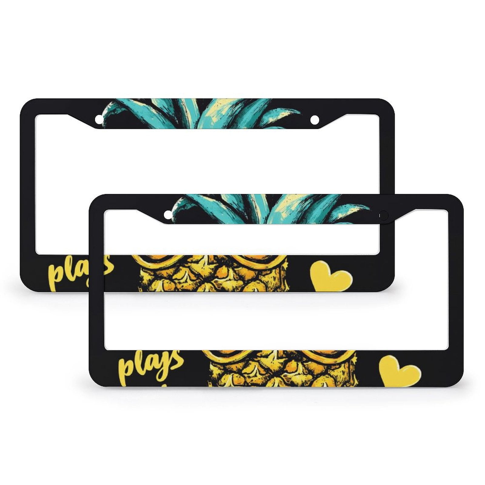 2 Pcs Set Pineapple Plays Well with Others License Plate Frame ...
