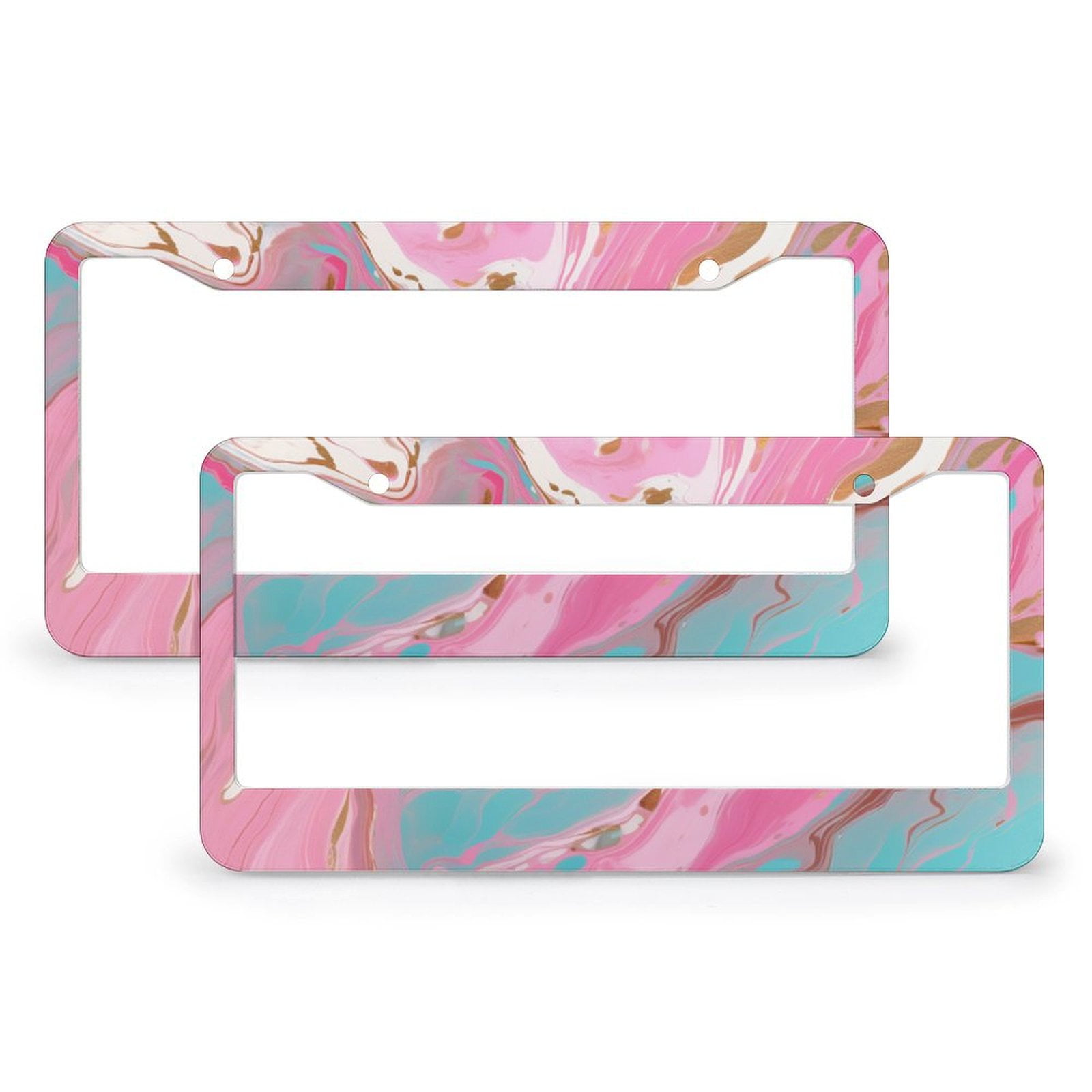2 Pcs Set Pink Abstract Design License Plate Frame Modern Nordic ...