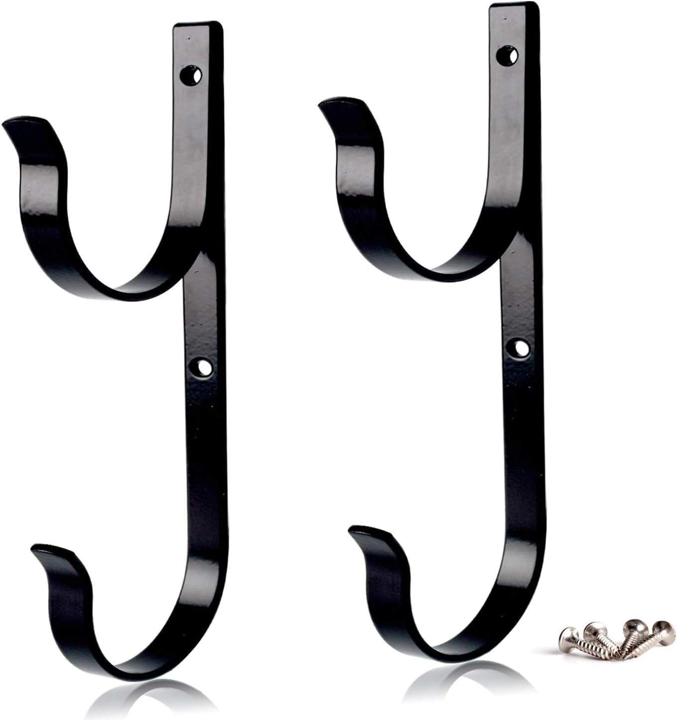 2 Pcs Set Pool Pole Hangers Heavy Duty Black Aluminium Holder with ...
