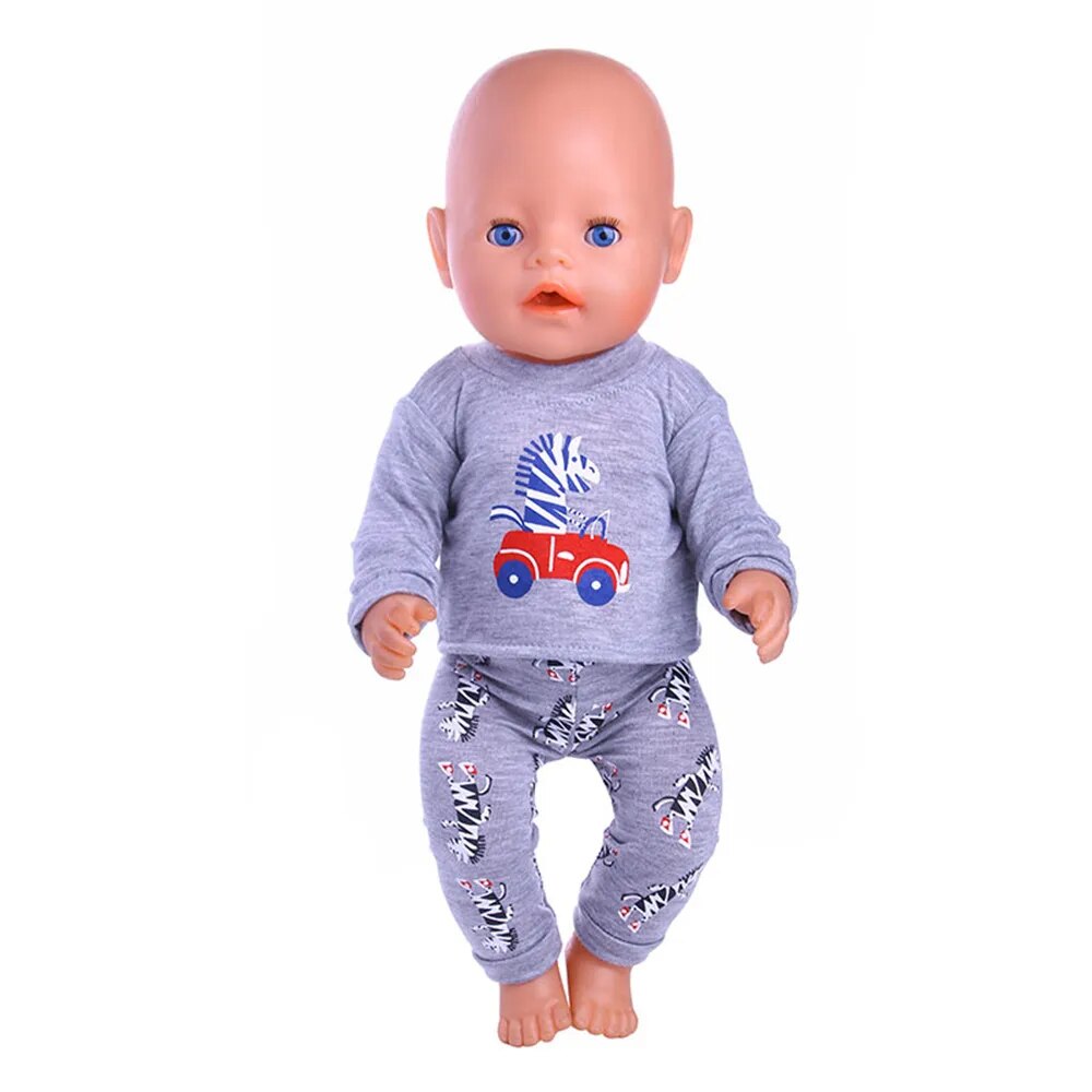 2 Pcs/Set=Shirts + Pants Doll Clothes Accessories；43CM Reborn New Born ...