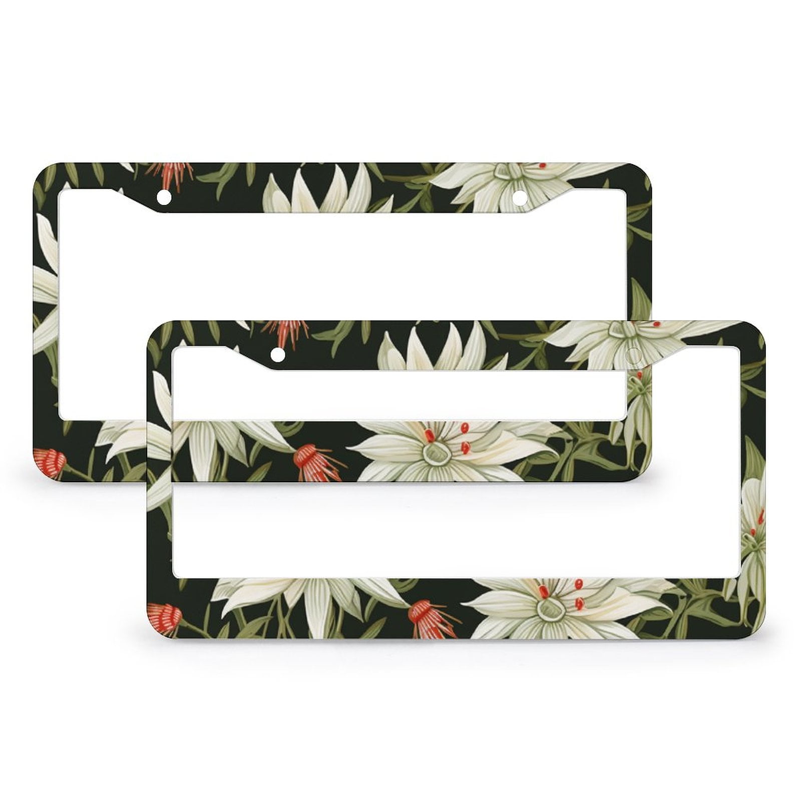 2 Pcs Set Swiss Edelweiss Alpine Flowers License Plate Cover Nature ...