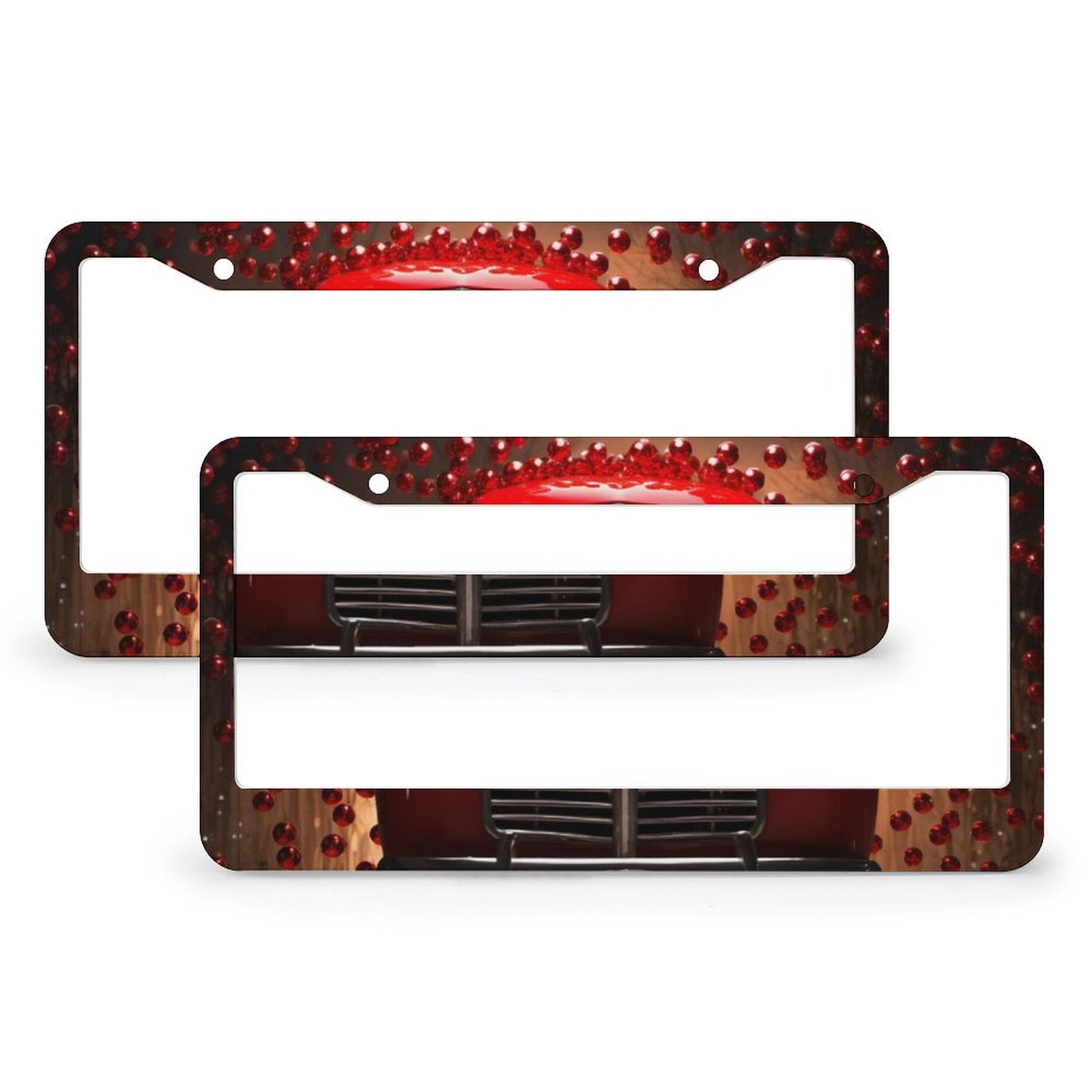 2 Pcs Set Valentine’s Day Red Truck Decoration Buffalo Plaid Rose ...