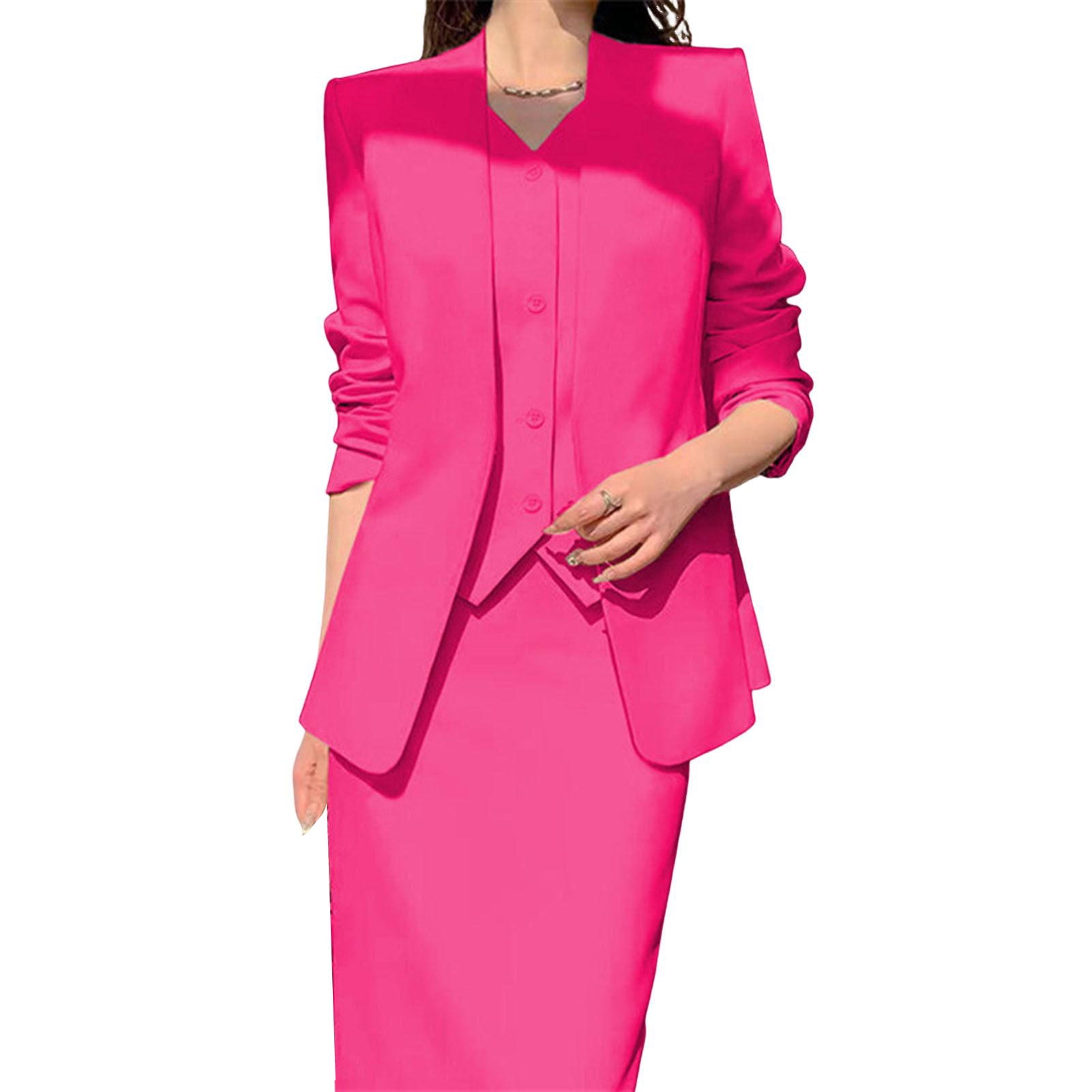 2 Pcs/Set Women Suit Coat Skirt Set Formal Business Style Long Sleeves ...
