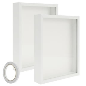 Uxcell 6x6 Wooden Shadow Box Display Case Memory Box with Glass Window ...