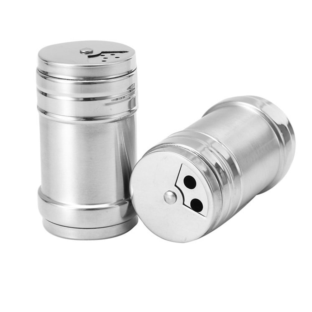 2 Pcs Shaker Stainless Steel Powder Can Salt Pepper Bottles - Walmart.com