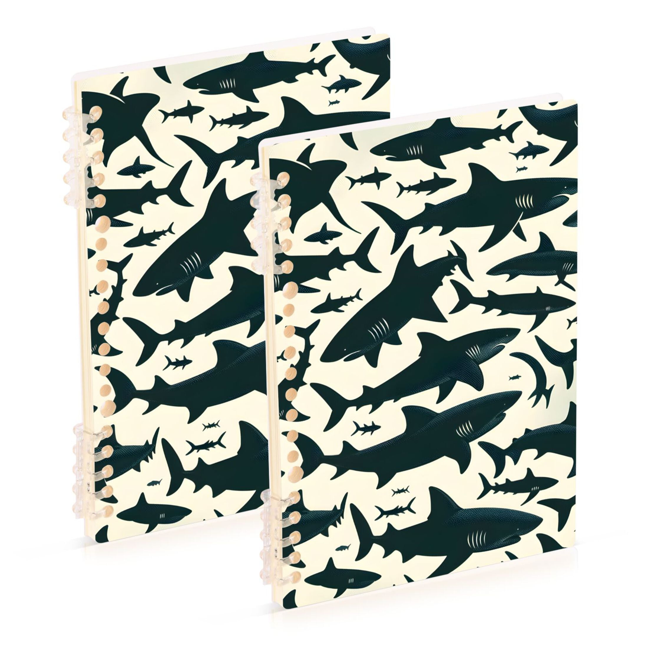 2 Pcs Shark Silhouette Spiral Notebooks 60 Sheets 120 Pages A5 Journal ...