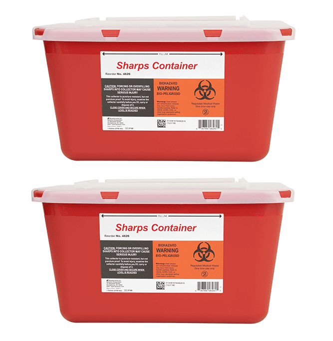 2/Pcs Sharps Container 1 Gallon Large Safely Biohazard Med Waste ...