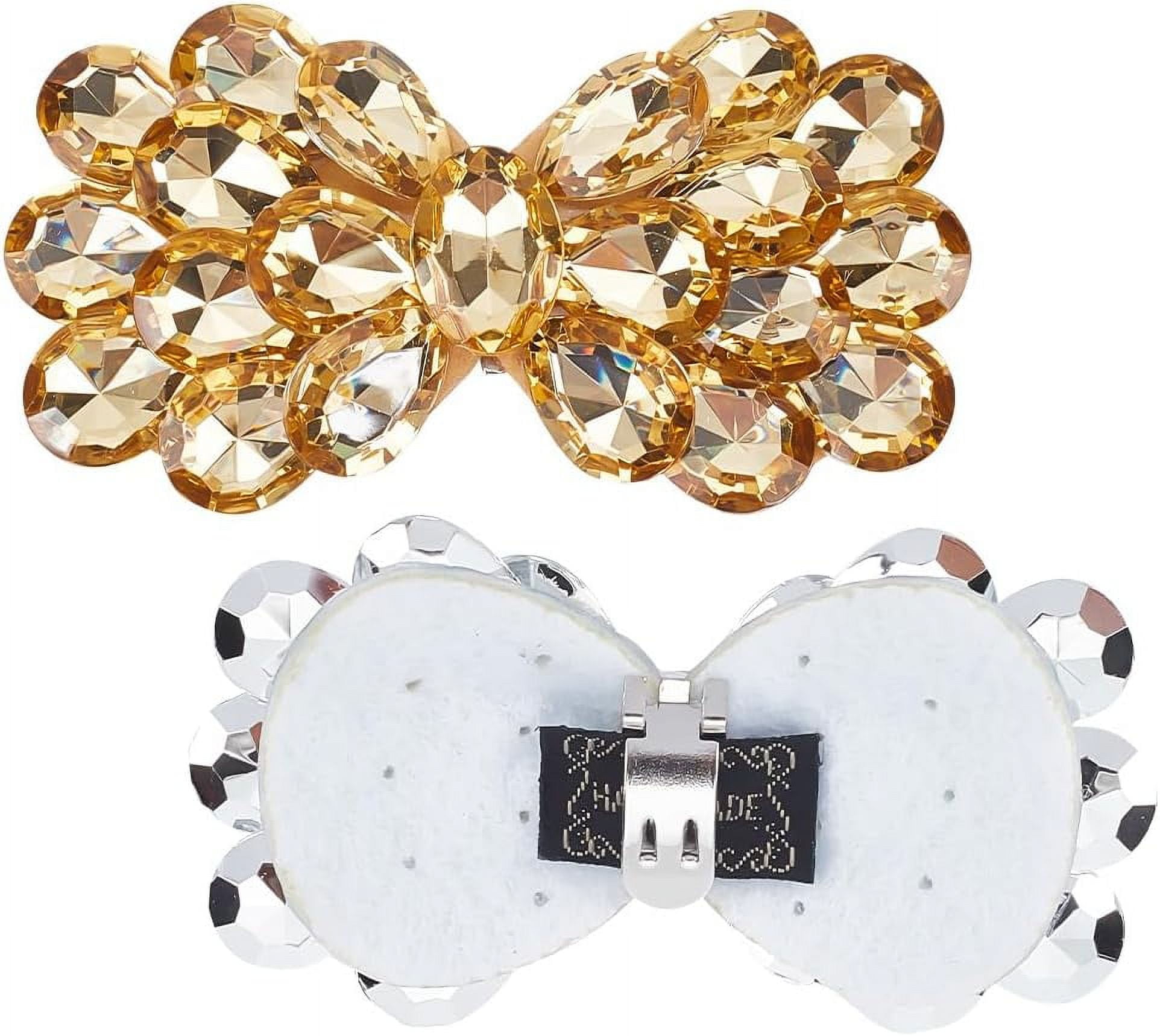 2 Pcs Shoe Clips for Pumps Light Topaz Rhinestone Shoe Clips Alloy ...