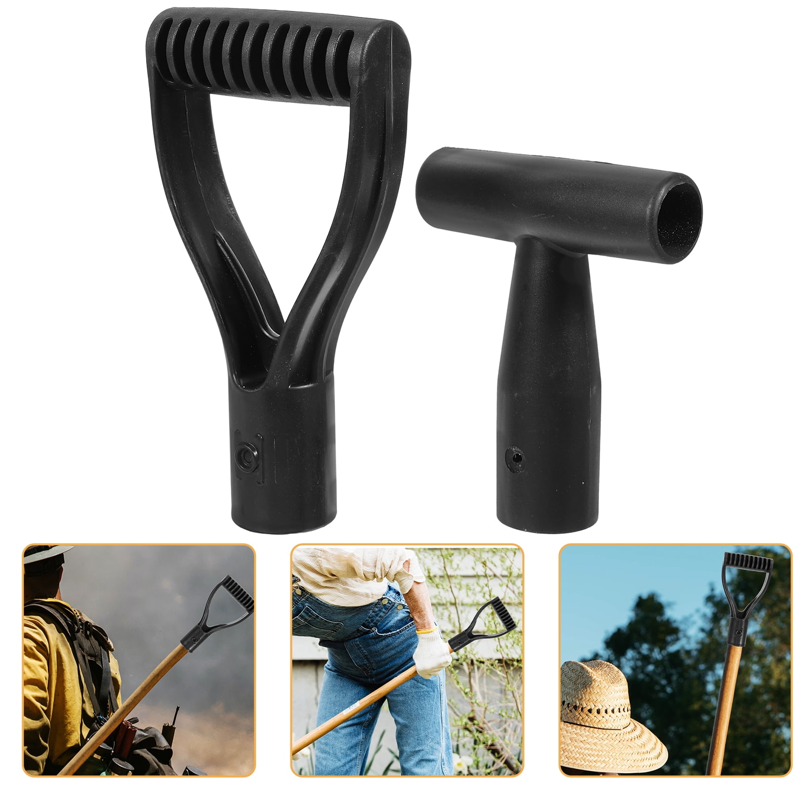 2 Pcs Shovel Safety Rake Handle Attachment Spade Replacement Garden ...