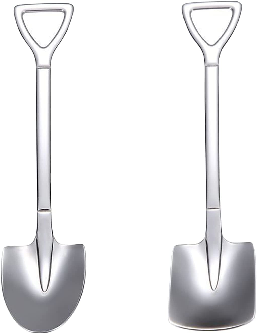 2 Pcs Shovel Spoons, Stainless Steel Coffee Stirring Shovel Shape Dessert Spoons Cake Ice Cream ...