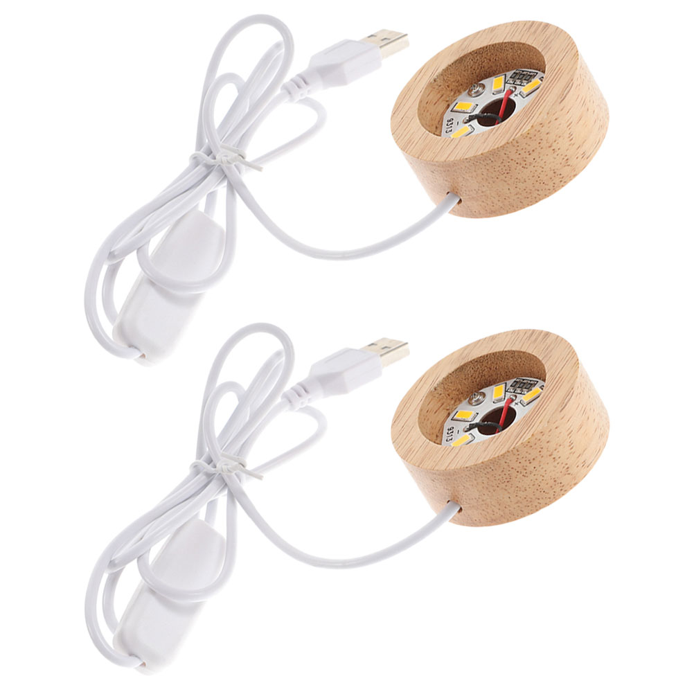 2 Pcs Show Rack Round Light Base Decorations for Room Snowball Lamp ...