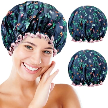 Stylish Reusable Women's Waterproof Double Layer Extra Large Shower ...