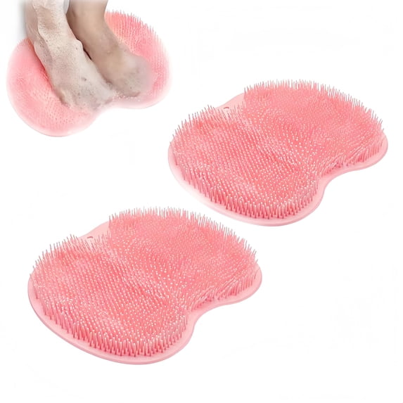2 Pcs Shower Foot and Back Scrubber, Silicone Foot Scrubber Mat for ...