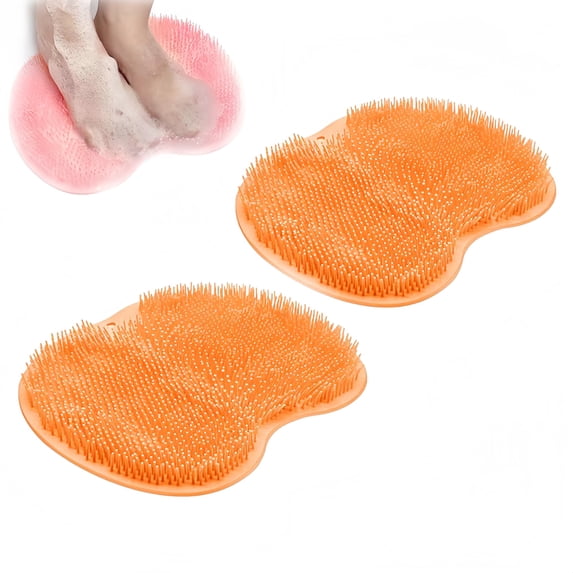 2 Pcs Shower Foot and Back Scrubber, Silicone Foot Scrubber Mat for ...