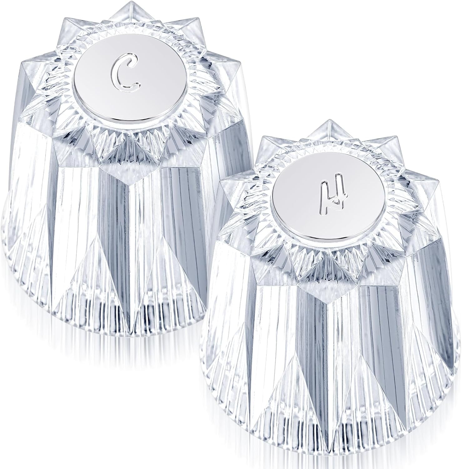 2 Pcs Shower Knobs Acrylic Shower Knob Replacement Clear Shower Hot and ...